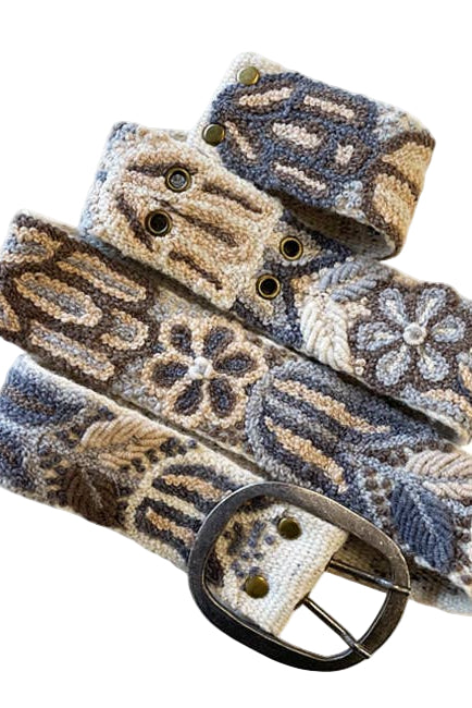 Monochromatic Embroidered Wool Belt, Cream – Ella Where She Shops